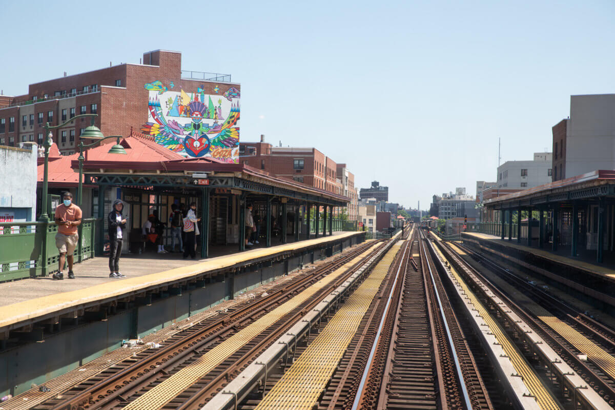 Rail fans ride on vintage cars from old South Ferry station to the ...