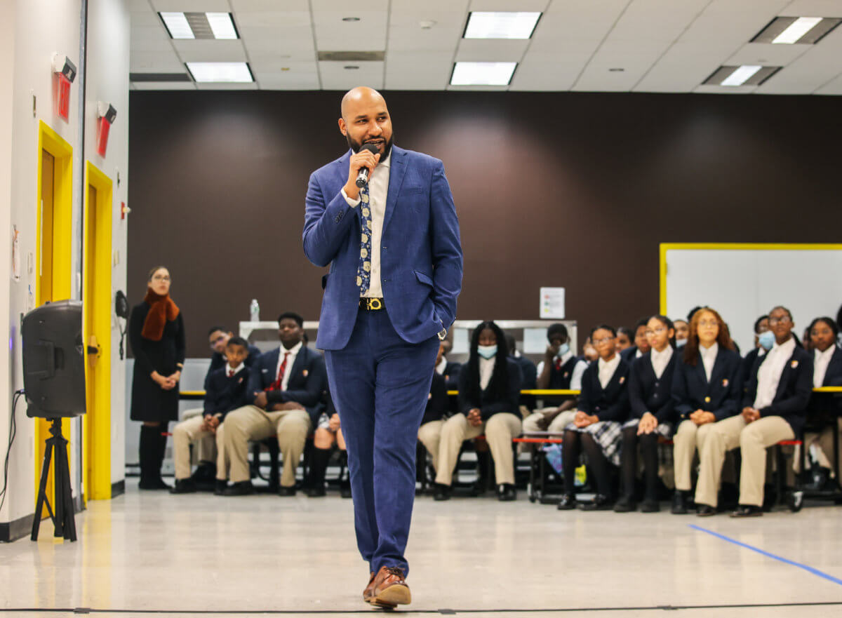 P. Diddy pays surprise visit to Bronx charter school he donated $1M ...
