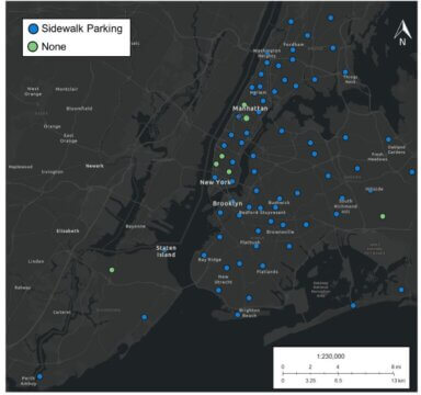 Study finds NYPD illegal sidewalk parking at all Bronx, Brooklyn ...