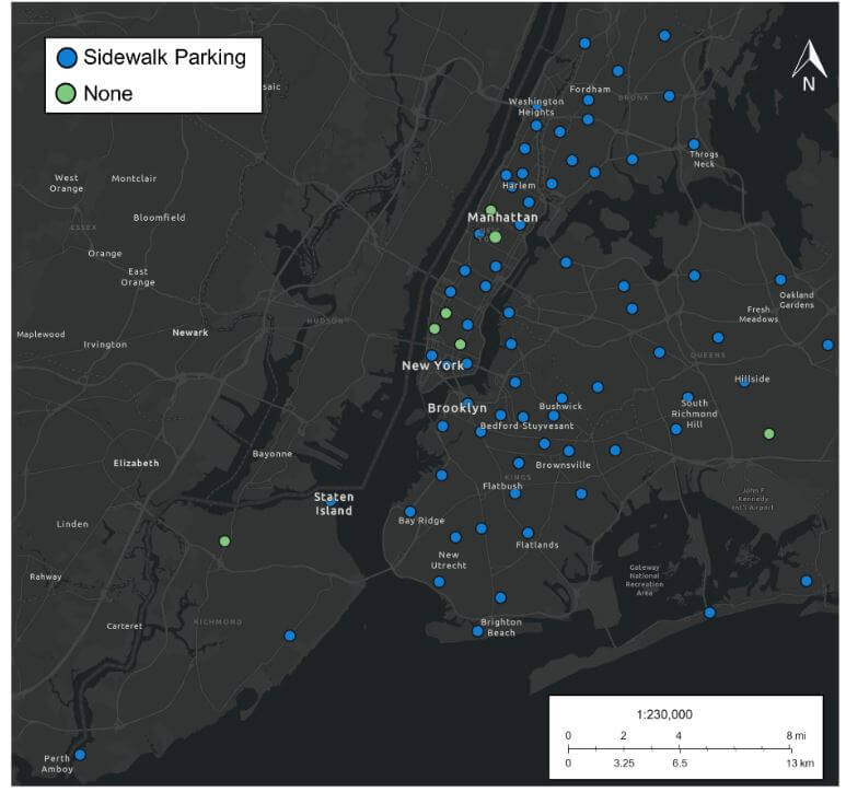 Study finds NYPD illegal sidewalk parking at all Bronx, Brooklyn ...