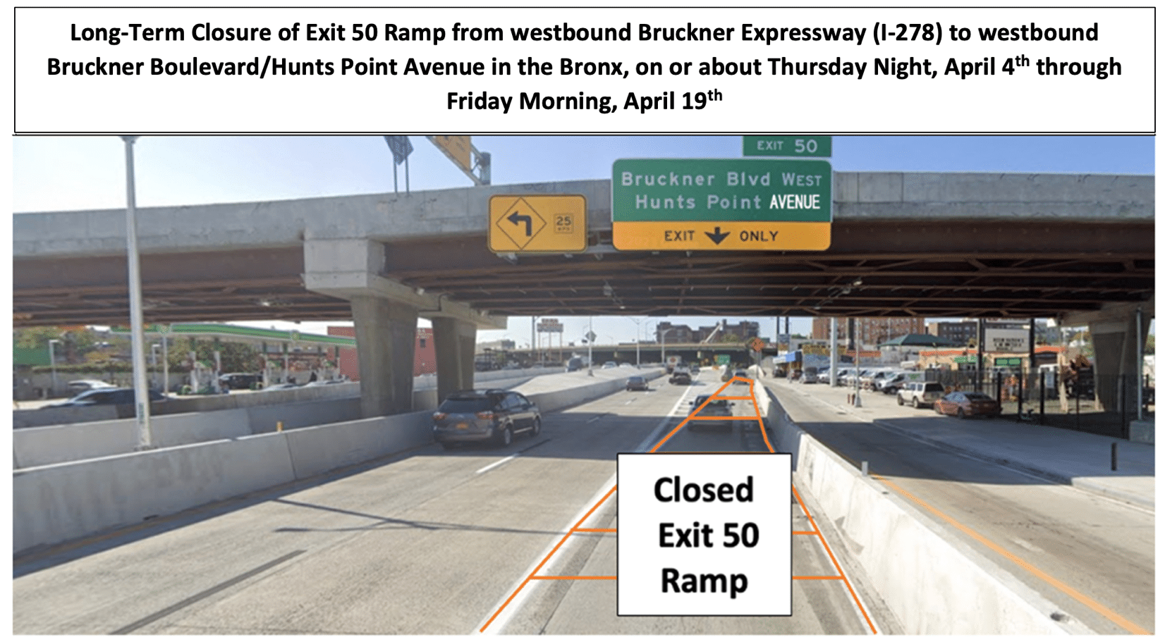 DOT announces upcoming closure of Exit 50 ramp from westbound Bruckner ...