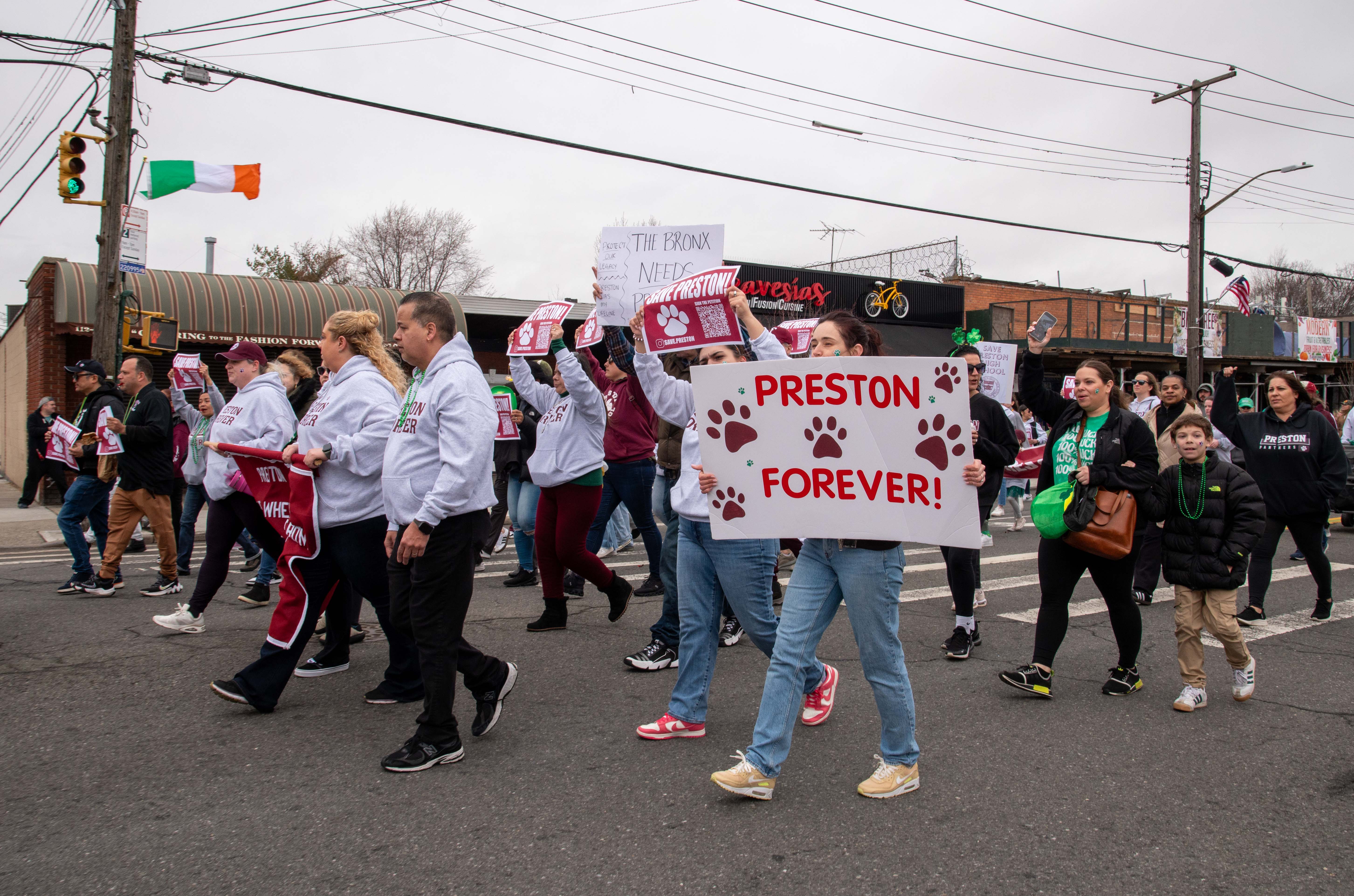 Preston High School community rallies at Throggs Neck St. Patrick’s Day ...